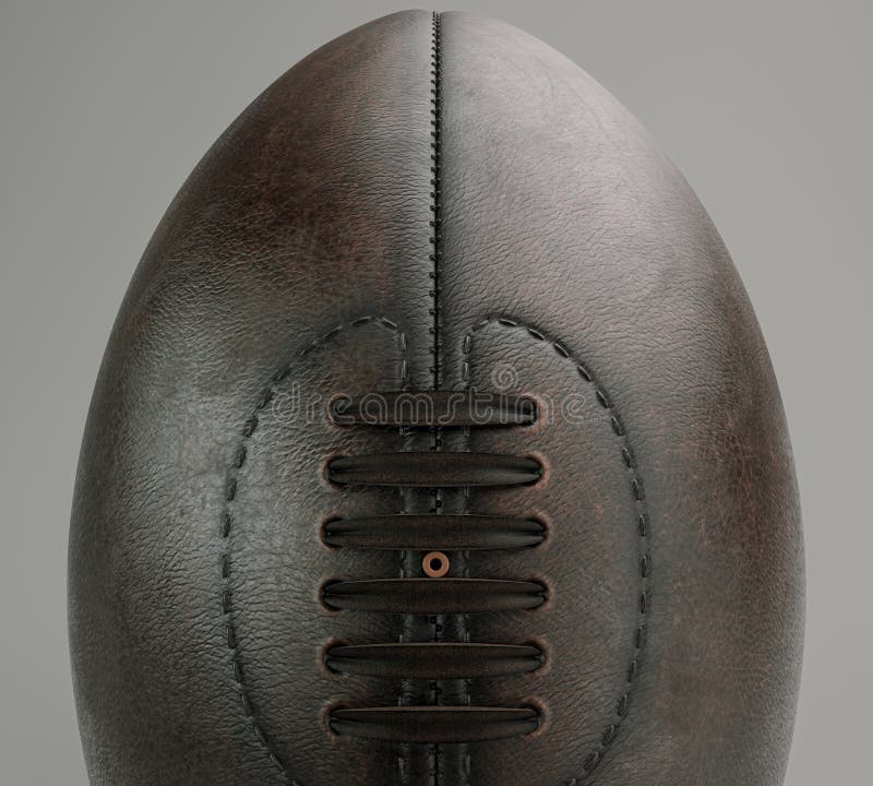 Retro Leather Rugby Ball stock illustration. Illustration of school ...