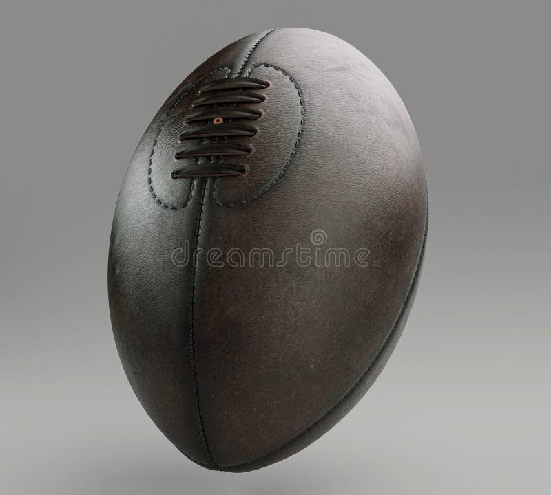 Retro Leather Rugby Ball stock illustration. Illustration of laces ...