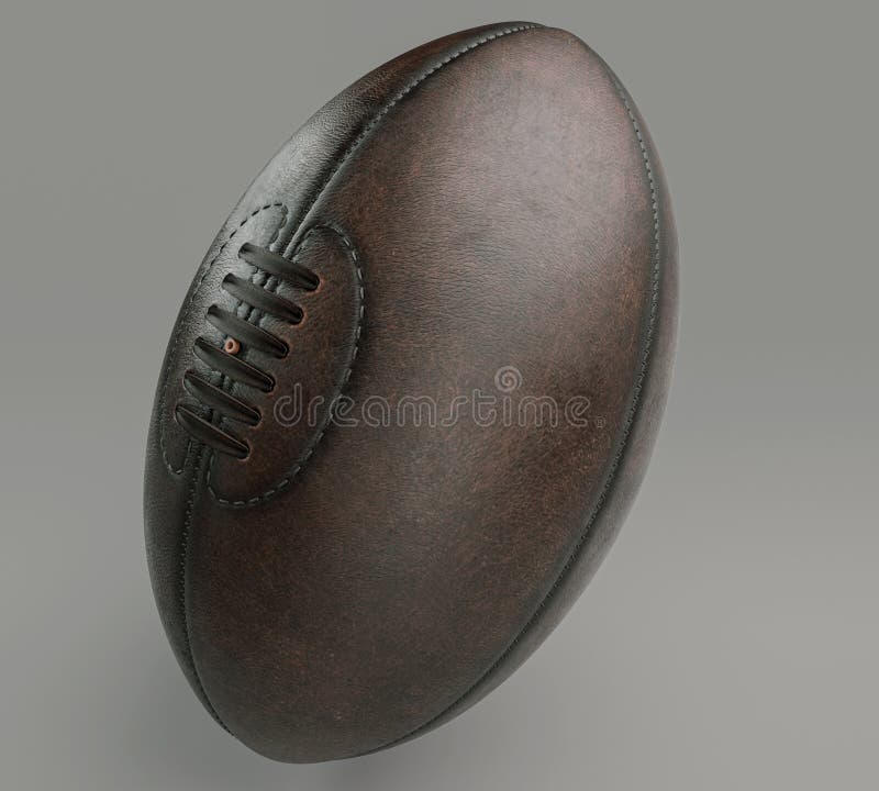 Retro Leather Rugby Ball stock illustration. Illustration of isolated ...