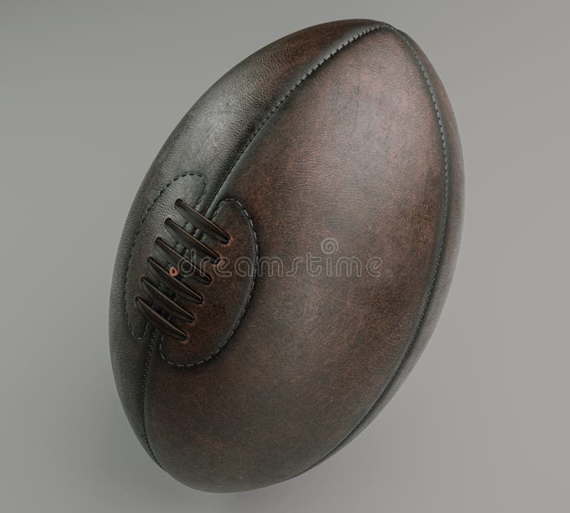 Retro Leather Rugby Ball stock illustration. Illustration of game ...