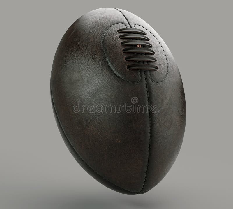 Retro Leather Rugby Ball stock illustration. Illustration of hyde ...