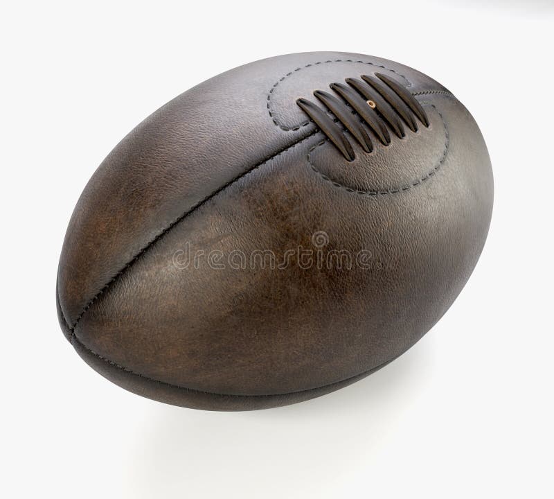 Retro Leather Rugby Ball stock illustration. Illustration of game ...