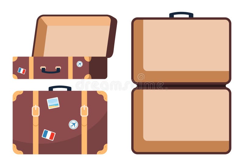 Retro Leather Suitcase with Metal Corners, Belts and Handle. Suitcase ...