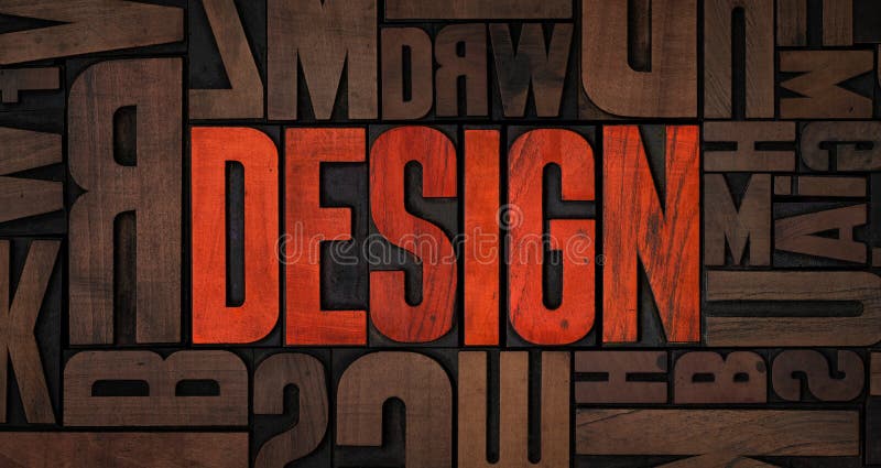 Retro Letterpress Wood Type Printing Blocks - Design Stock Illustration ...