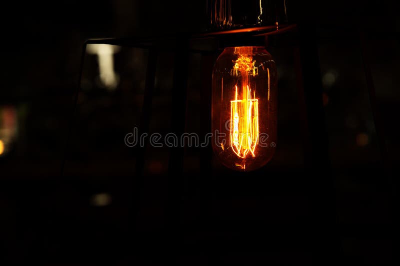 Light Bulb Lamp in the Dark Stock Photo - Image of night, bulb: 61026584