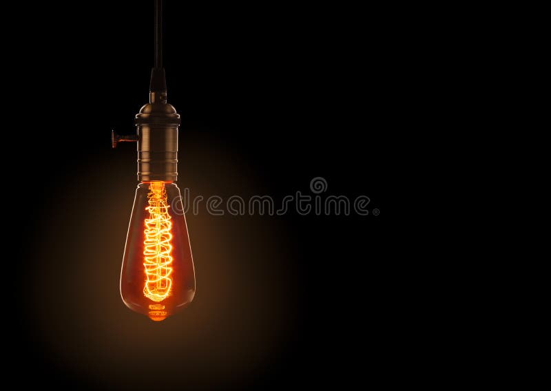 Retro light bulb stock photo. Image of incandescent - 130005800