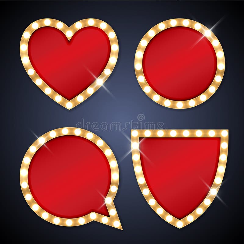 Retro Light Bulb Frames with Space for Text Stock Vector - Illustration ...