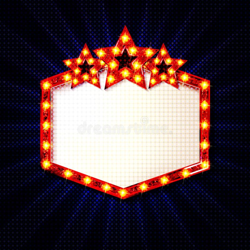 Retro light sign stock vector. Illustration of bulb - 275401853