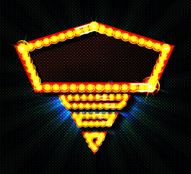 Retro light sign stock vector. Illustration of vintage - 277567997