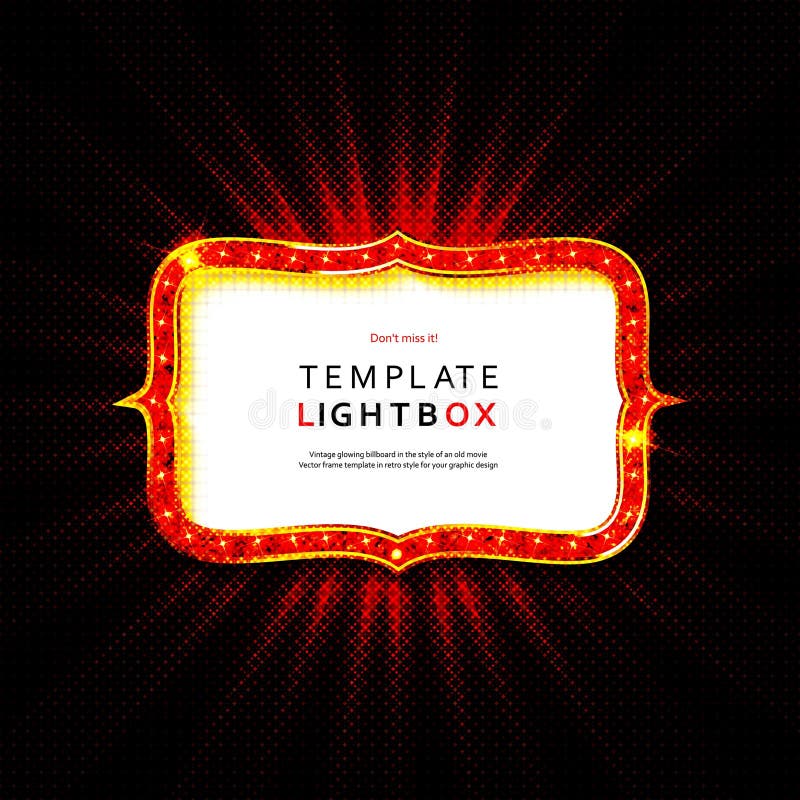 Retro Light Sign. Vintage Style Banner Stock Vector - Illustration of ...