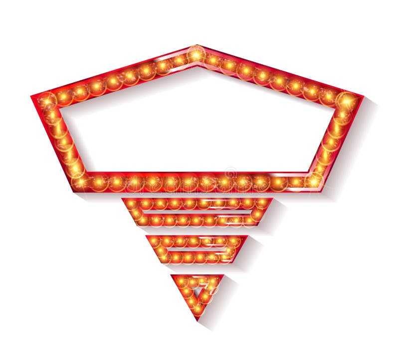 Retro light sign. stock illustration. Illustration of bulb - 94748541