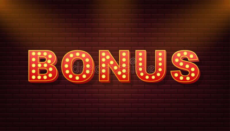 Retro Light Text Bonus. Retro Light Bulb. Vector Stock Illustration ...