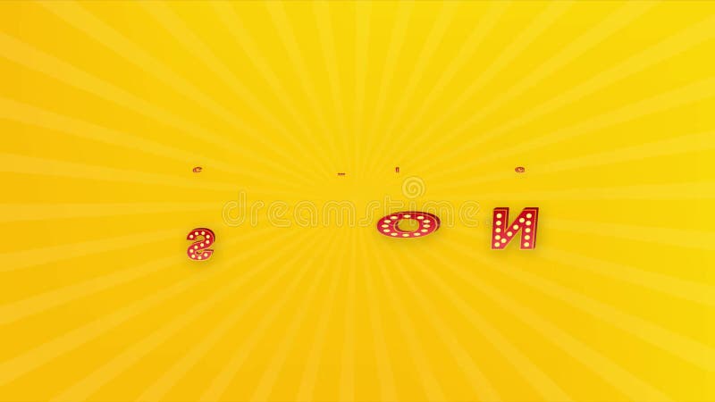 Retro Light Text Coming Soon. Retro Light Bulb. Motion Graphics. Stock ...