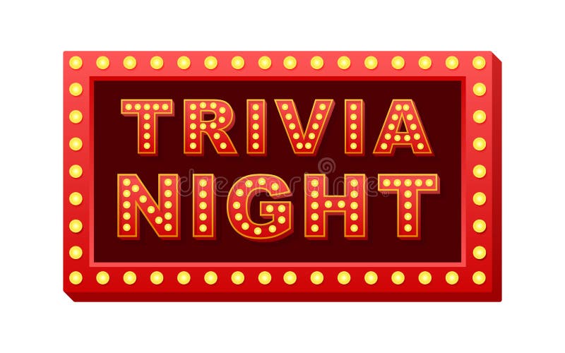 Retro Light Text Trivia Night. Retro Light Bulb Stock Vector ...