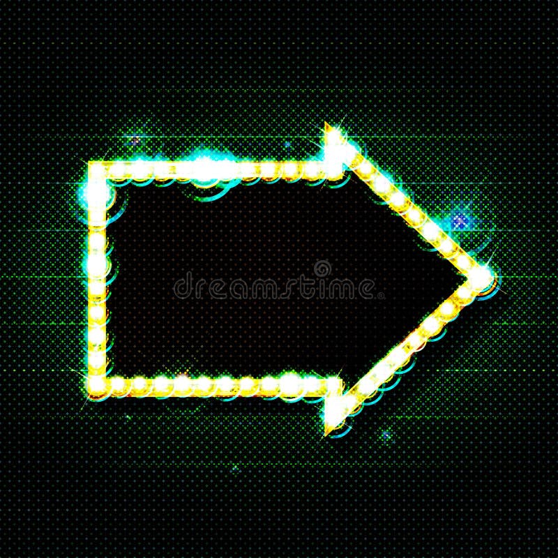 Retro Lightbox in Arrow Shape Stock Vector - Illustration of arrow ...