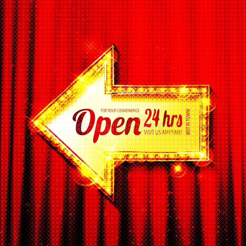 Retro Lightbox in Arrow Shape Template with Red Border Stock Vector ...