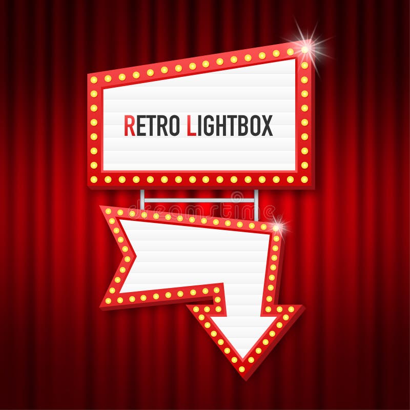 Retro Lightbox Billboard Vintage Frame. Lightbox with Customizable ...