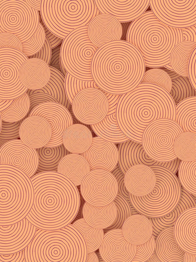 Retro Line Art Pattern with Colored Striped Circles. 3d Rendering ...