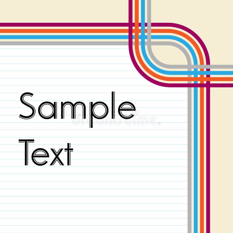 Retro Line Styled Background with Empty Page Lines Stock Vector ...