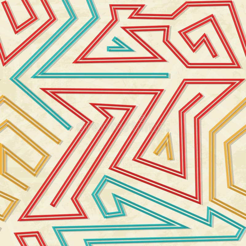 Retro Lines Seamless Pattern with Grunge Effect Stock Vector ...