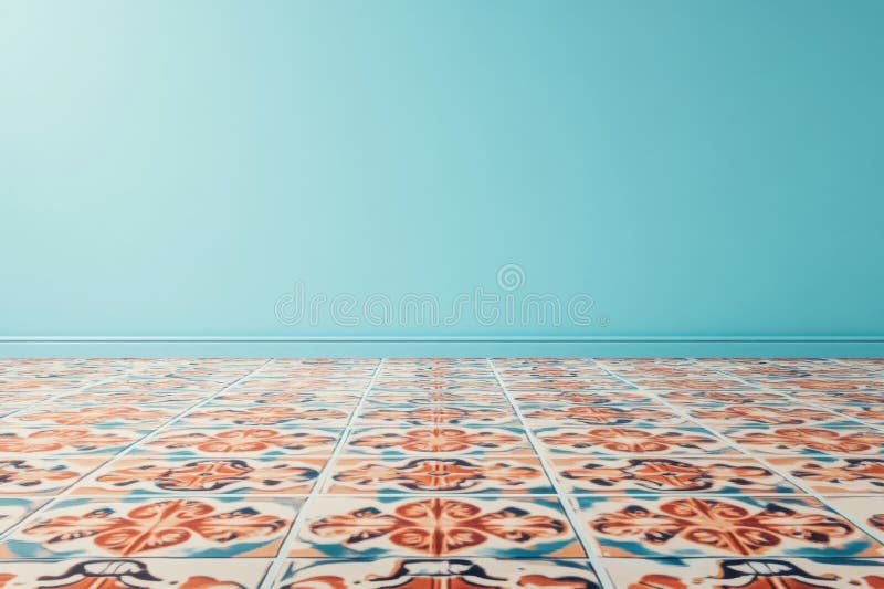 Retro Linoleum Flooring on Blue Backdrop Stock Illustration ...