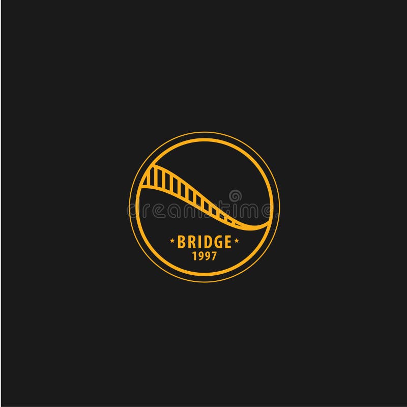 Retro Logo Design Illustration a Bridge Monogram Stock Vector ...