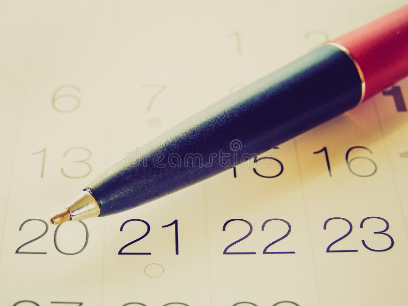 Retro look Calendar stock photo. Image of agenda, busines - 40212634