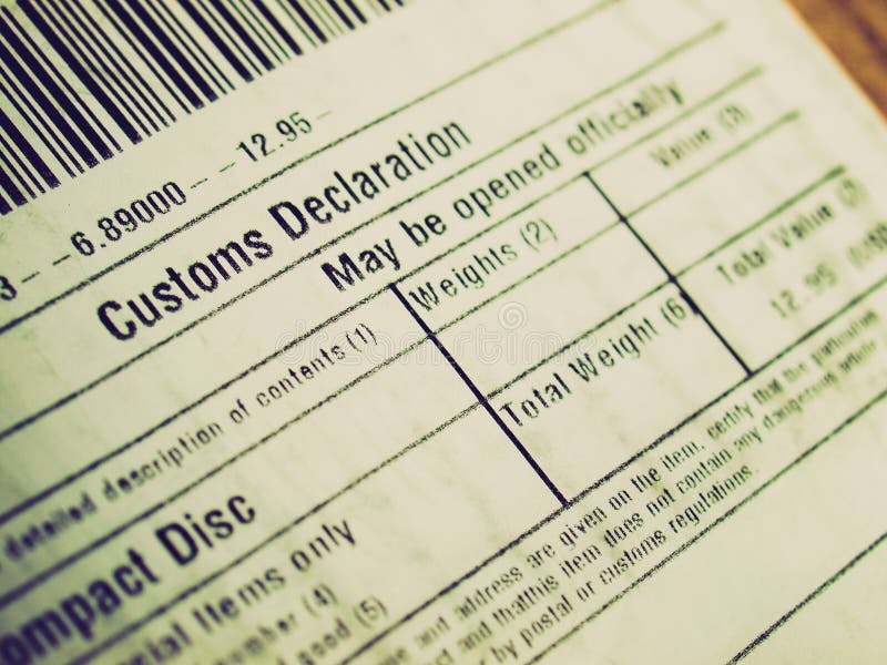 Customs declaration stock image. Image of declaration - 13759843