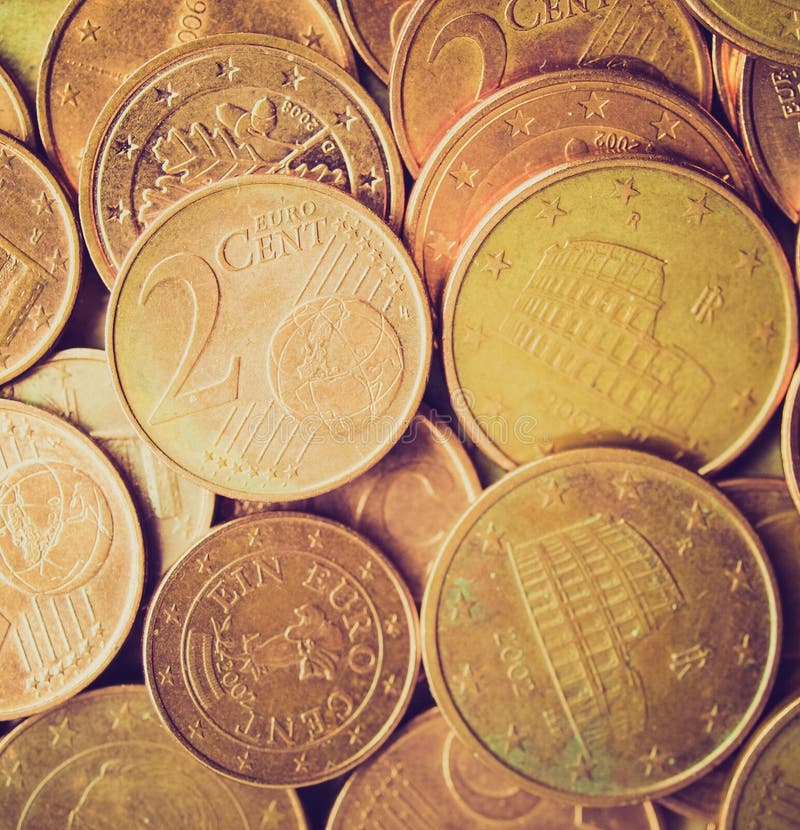 Retro Look Euro Coins Stock Photos - Free & Royalty-Free Stock Photos ...