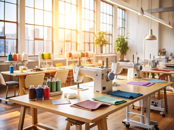 A Retro Look at the Future of Sewing Digital Workstations Transform a Vintage Sewing Lab Stock ...