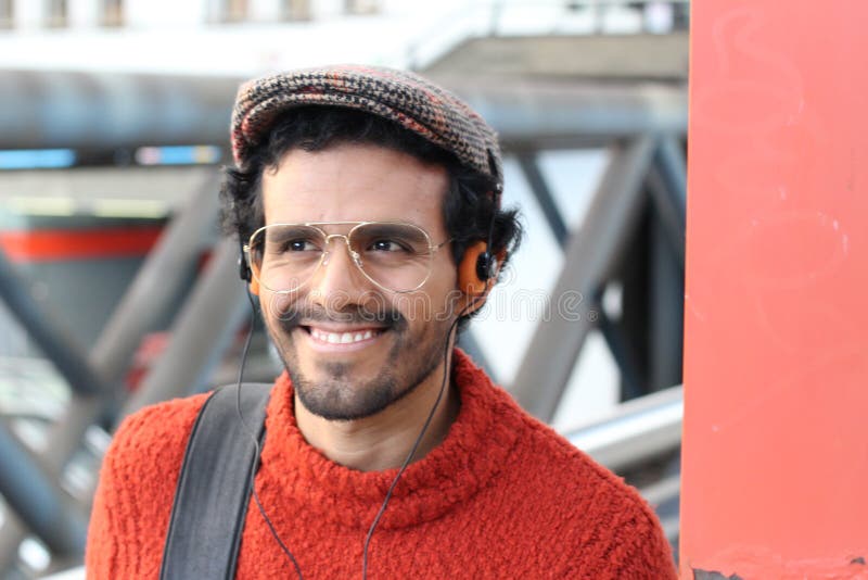 Retro Looking Guy Listening To Music Stock Image - Image of analogue ...