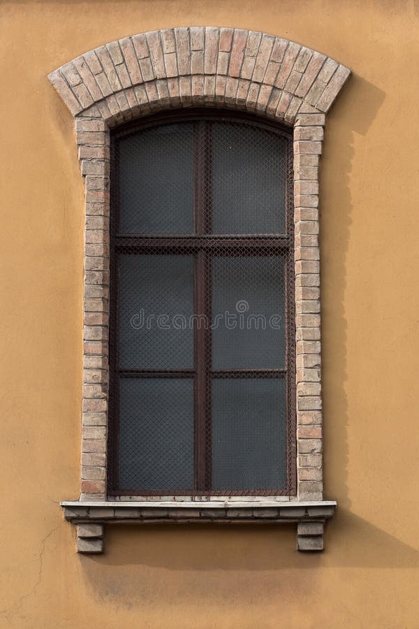 Retro Looking Window with Brick Frame Stock Image - Image of texture ...