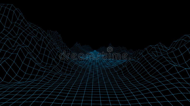 Retro lowpoly terrain stock footage. Video of computer - 258413270