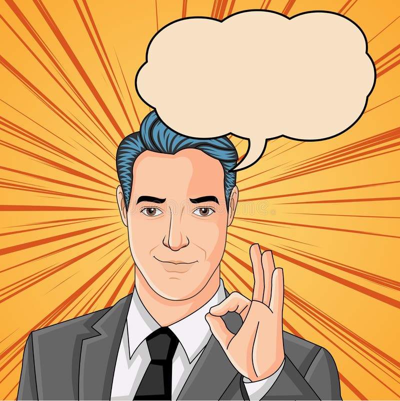 Retro Man Making a Ok Sign. Stock Vector - Illustration of ...