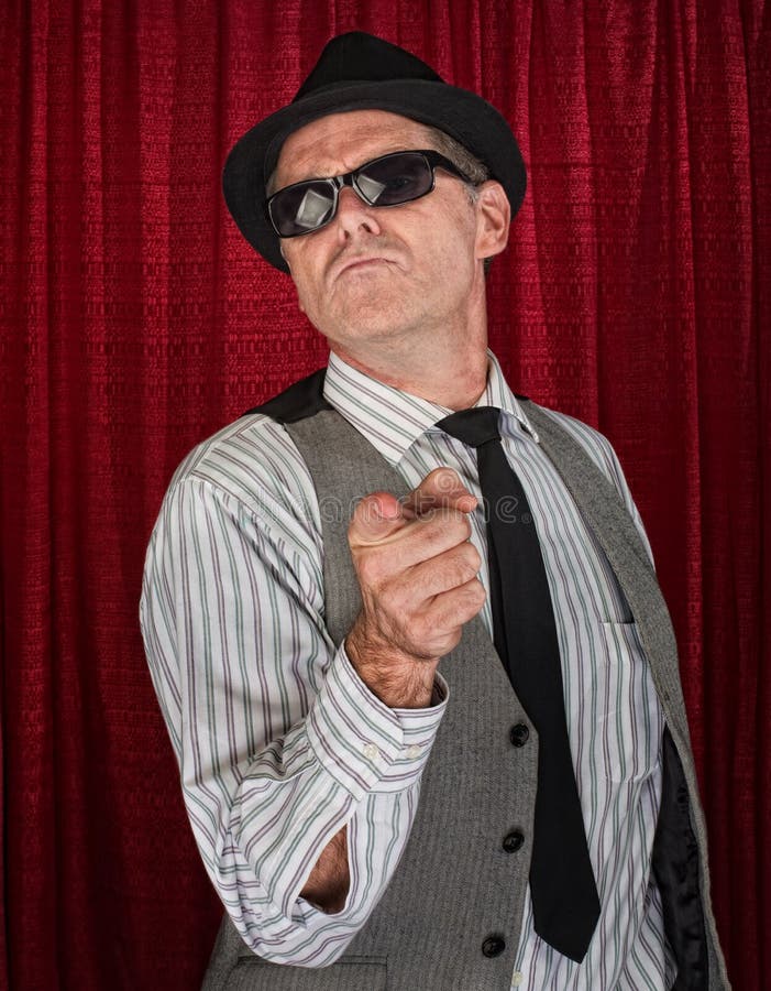 Retro Man Pointing stock photo. Image of serious, caucasian - 35481446