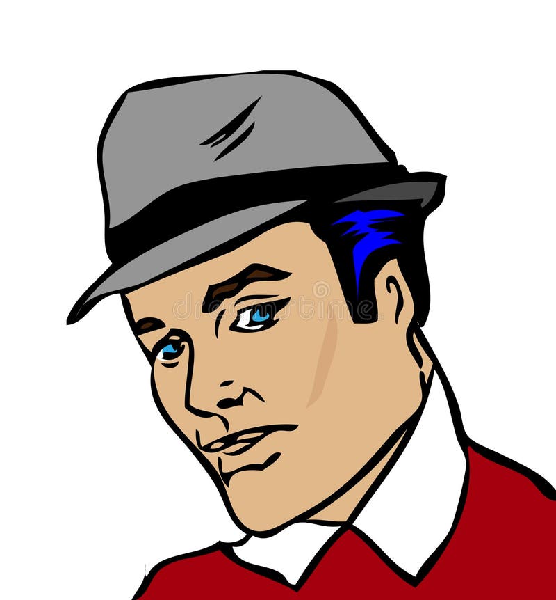 Retro man portrait stock illustration. Illustration of fancy - 12553054