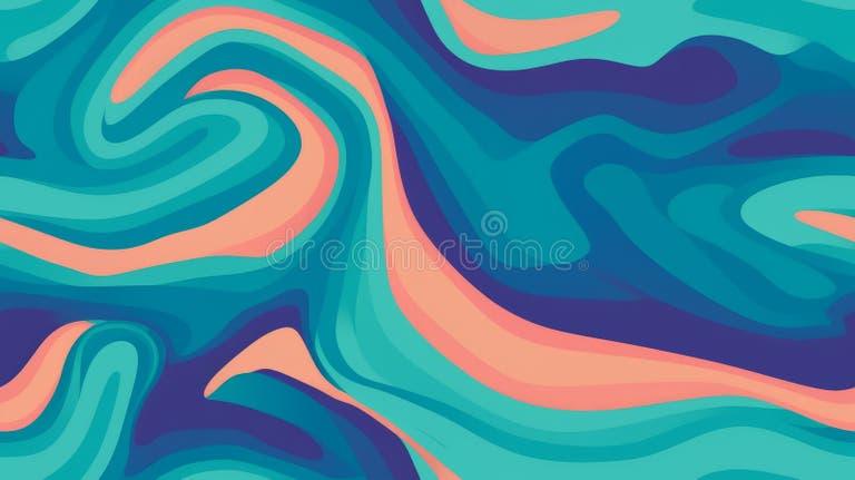 Retro Marble 60s Wave Pattern. Abstract Swirl 60 S Background ...