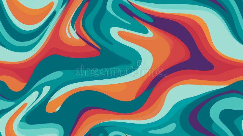 Retro Marble 60s Wave Pattern. Abstract Swirl 60 S Background ...