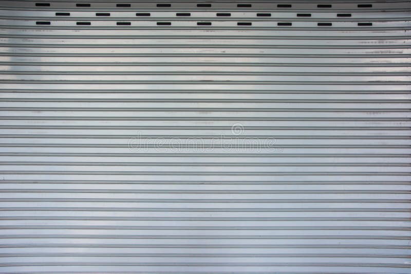 Retro Matel Garage Door Pattern Stock Photo - Image of silver, line ...