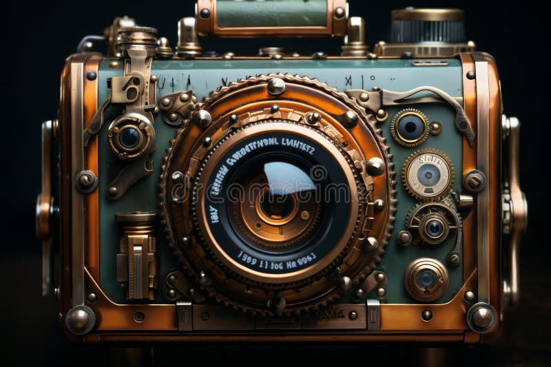 Retro Mechanical Camera or Hybrid Measuring Device, Close-up of an ...