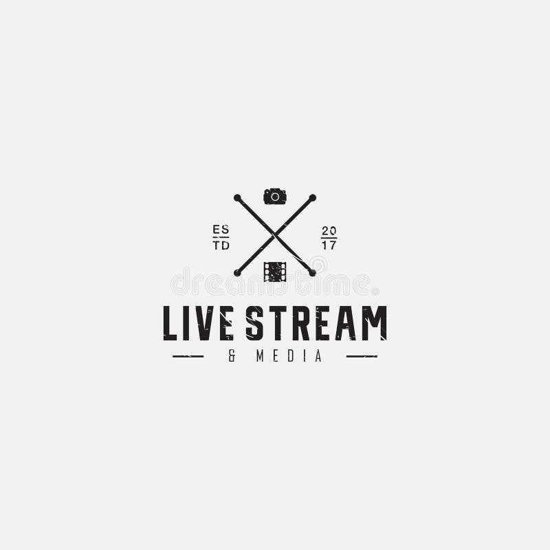Retro Media and Live Streaming Logo Classic Stock Vector - Illustration ...