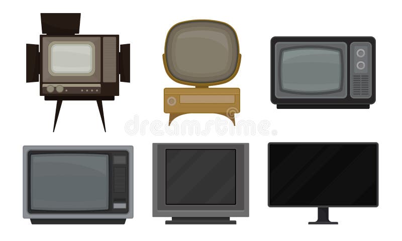 Retro Media Vector Set. Out of Date Broadcasting Technology Stock ...