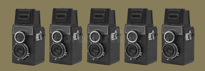 Retro Medium Format Cameras, Web Banner Stock Image - Image of group ...