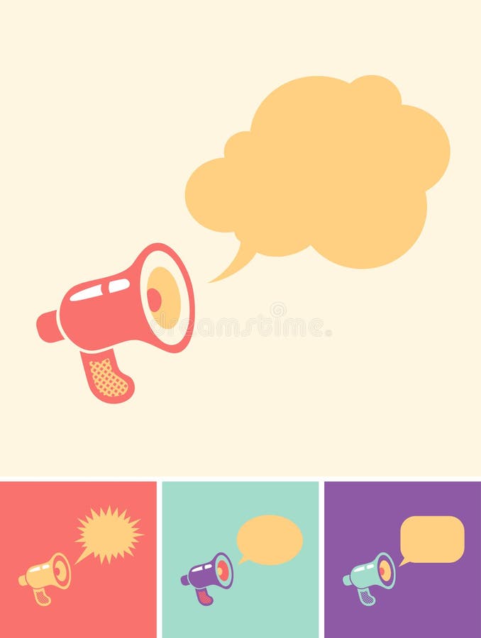 Retro megaphone stock vector. Illustration of revolution - 42247385