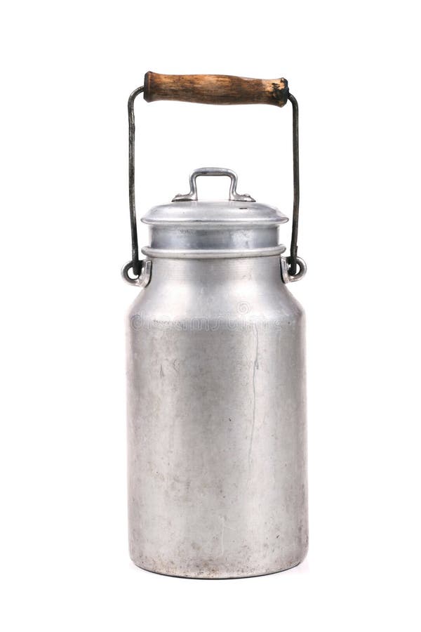 De Melkfles En Het Oude Aluminium Kunnen Stock Afbeelding - Image of ...