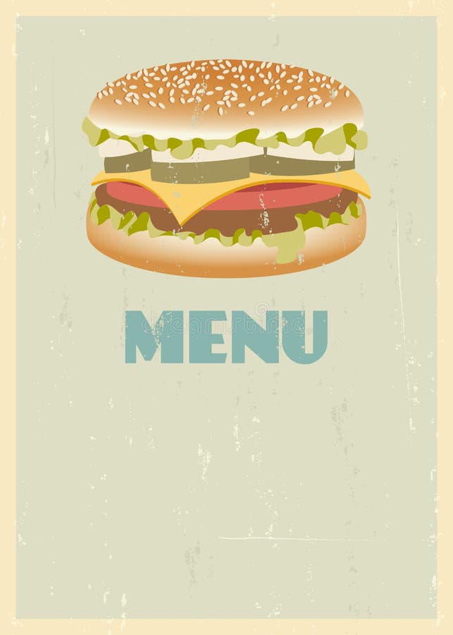 Retro Fast Food Menu stock vector. Illustration of card - 36074264