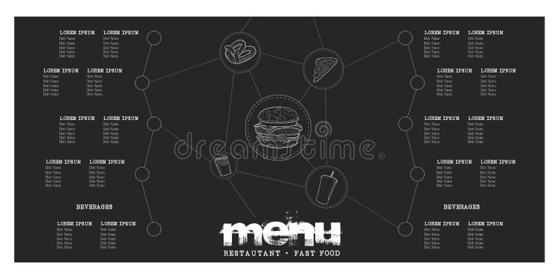 Retro menu design stock illustration. Illustration of creative - 95920496