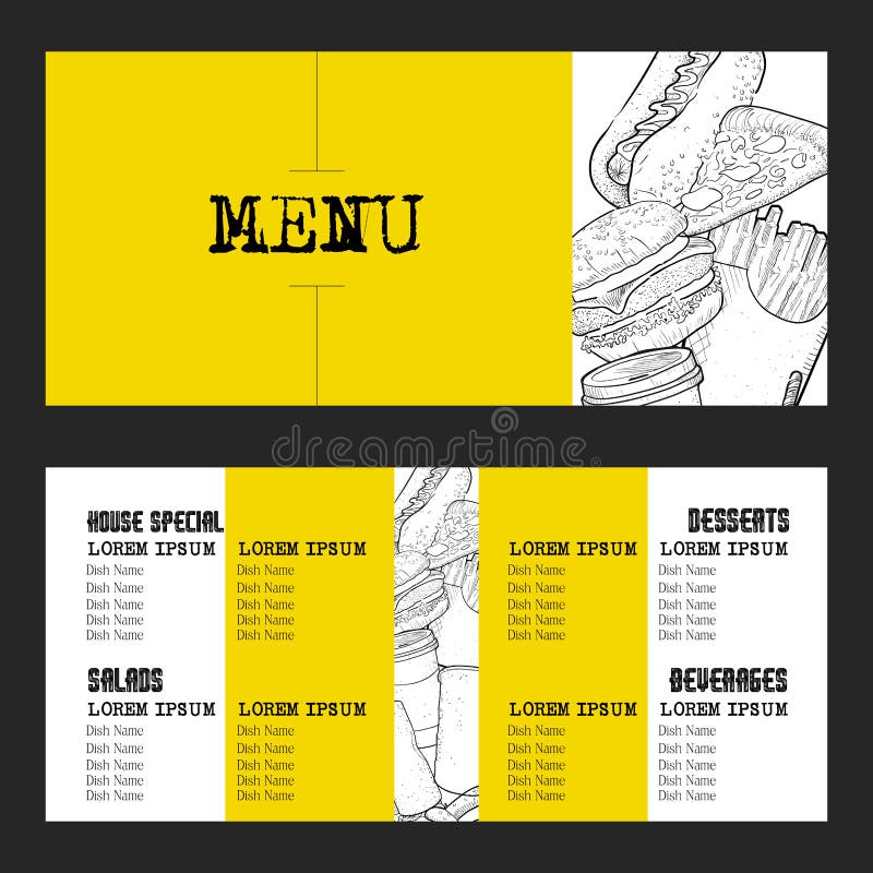 Retro menu design stock illustration. Illustration of paper - 95920523