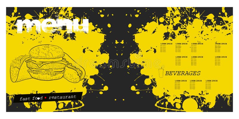 Retro menu design stock illustration. Illustration of restaurant - 95920562