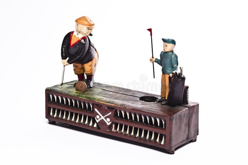 Retro Metal Coin Bank stock photo. Image of golf, money - 13179970